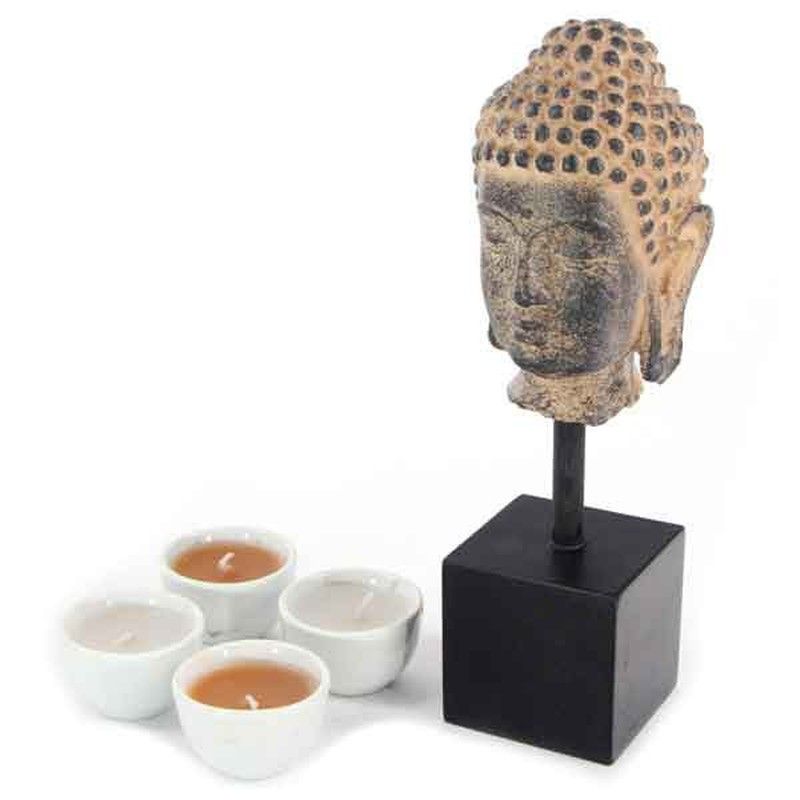 Set Cabeza Buda + Velas Perfumadas — Dbambu Set Cabeza Buda + Velas Perfumadas — Dbambu